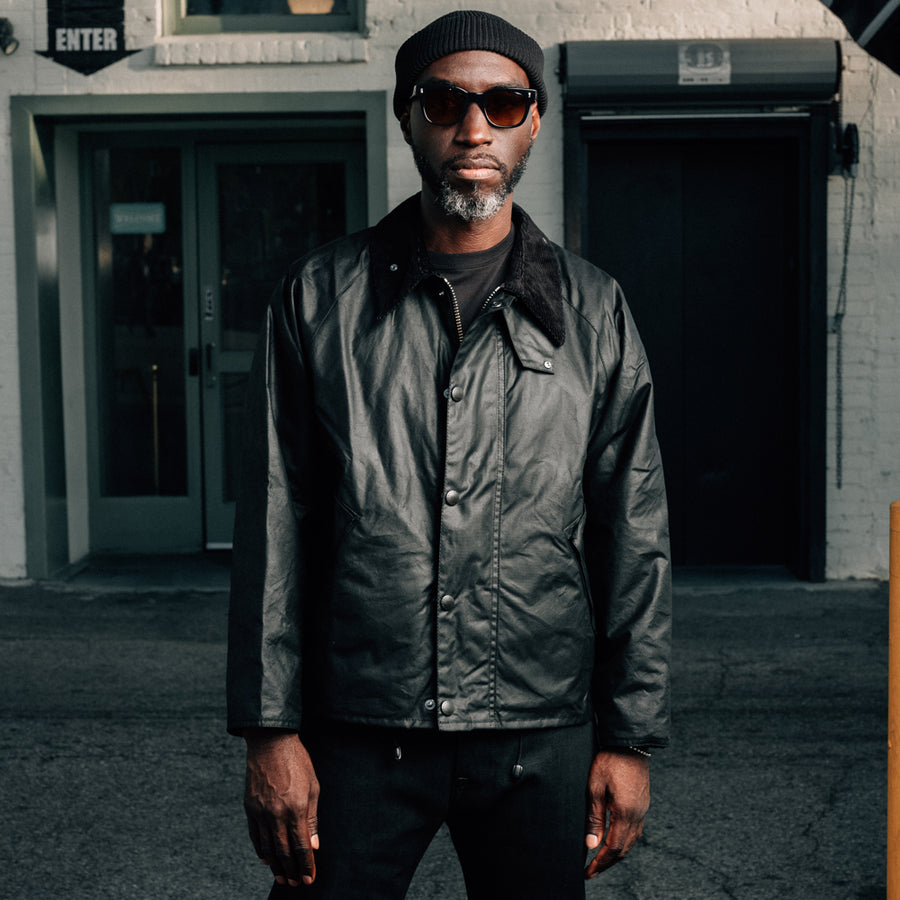 Barbour OS Transport Wax Jacket Classic Black